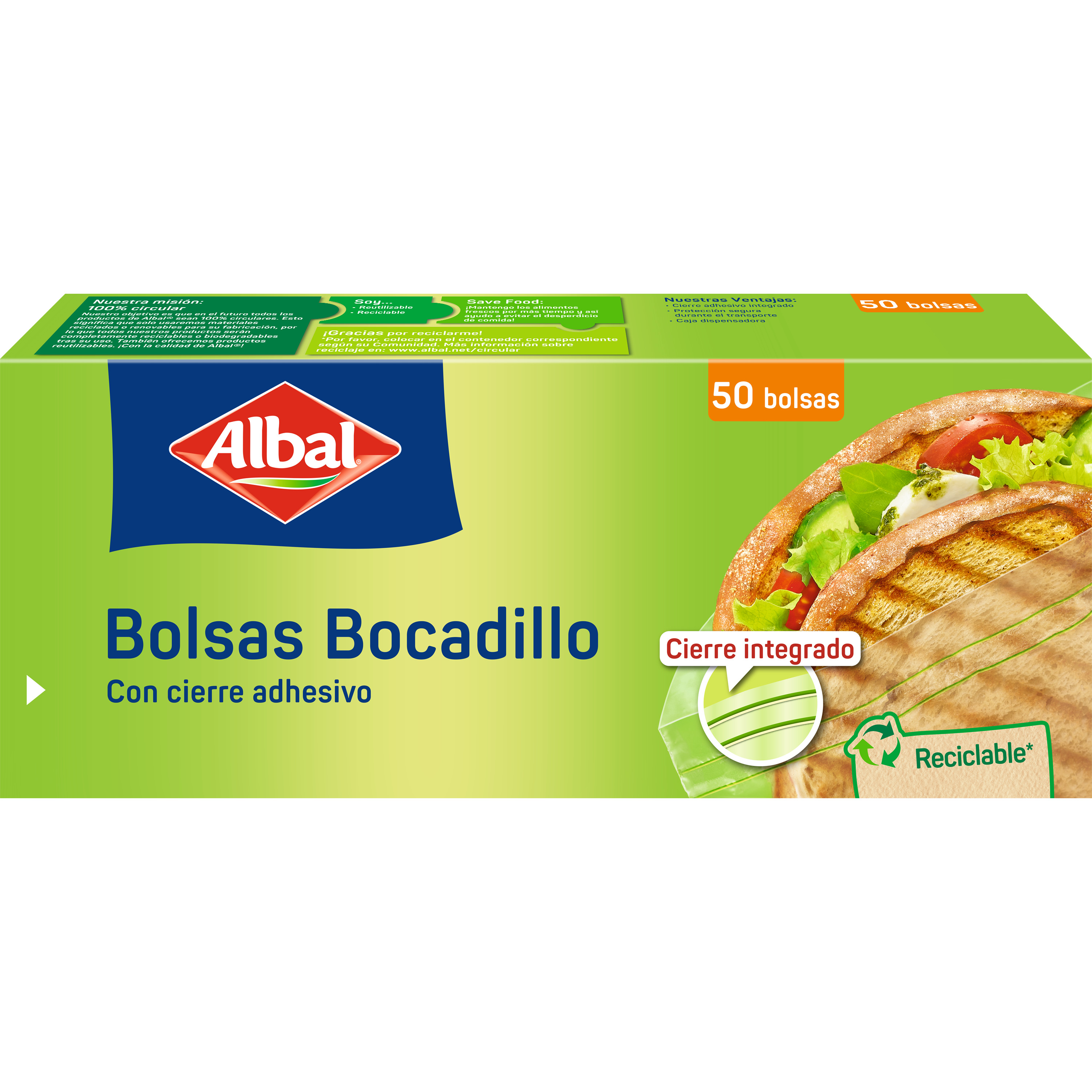 Bolsas para Bocadillo con cierre adhesivo | Albal®
